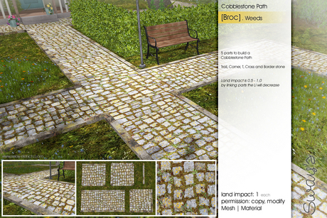 Second Life Marketplace - Sway's [Broc] Cobblestone Path . weeds